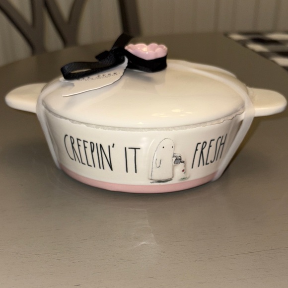 Rae Dunn | Kitchen | Rae Dunn Creepin It Fresh White And Pink Ceramic ...